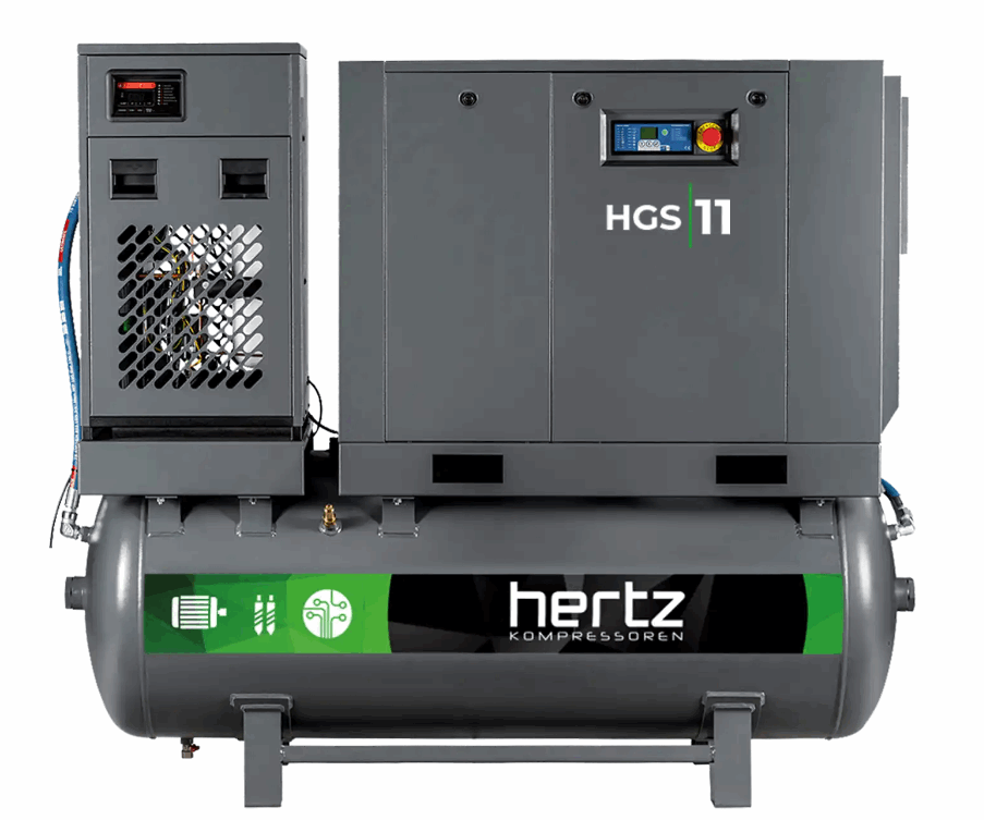 Kompressor 5.5 kW tørker 250ltr tank 7,5 bar 400V - Kompressor og Trykkluft service